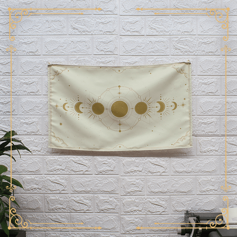 Bandeira Decorativa Creme: Fases da lua! - 32x55 - Armazémdo Badiu