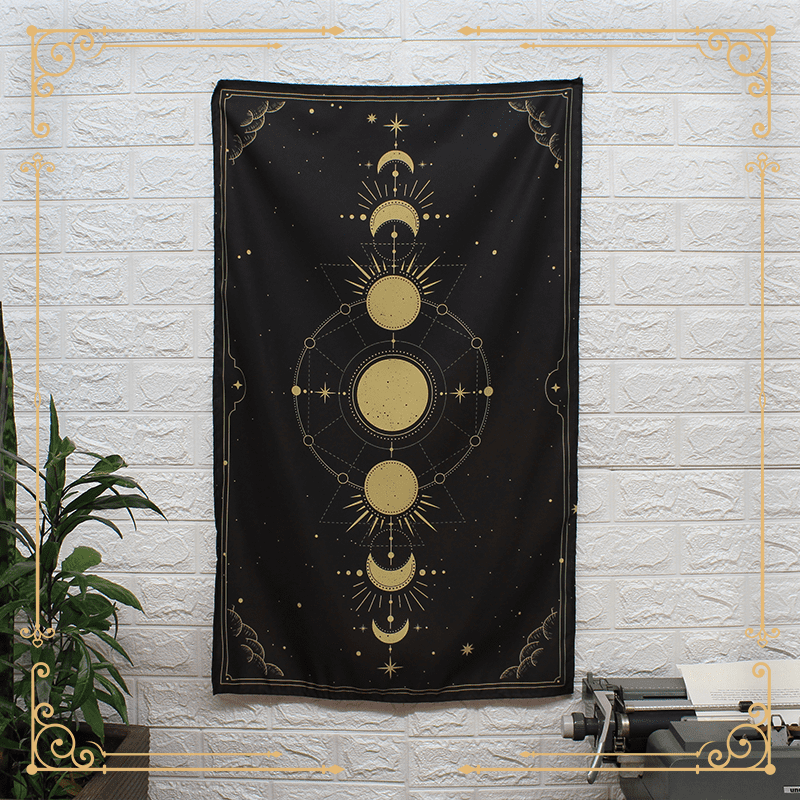 Bandeira Decorativa Preta: Fases da lua! - Armazémdo Badiu